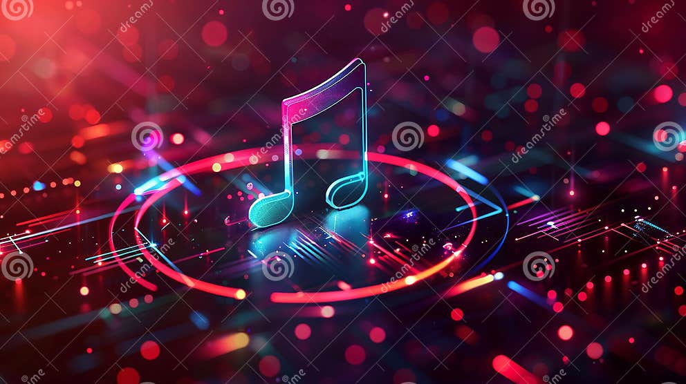 Sleek, Techstyle Circle Logo with Music Note, Ample Text Space ...