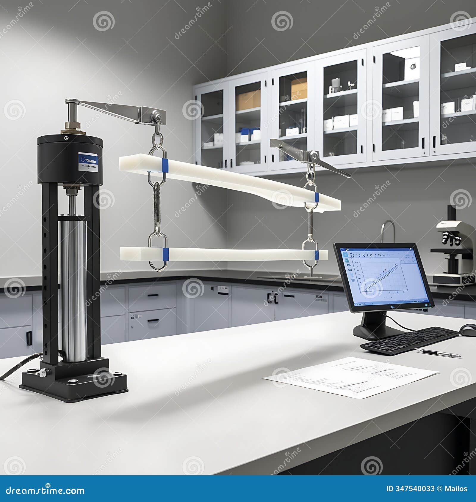 Sleek Thermoplastic Sample Under Stress Testing in High-Tech Laboratory ...