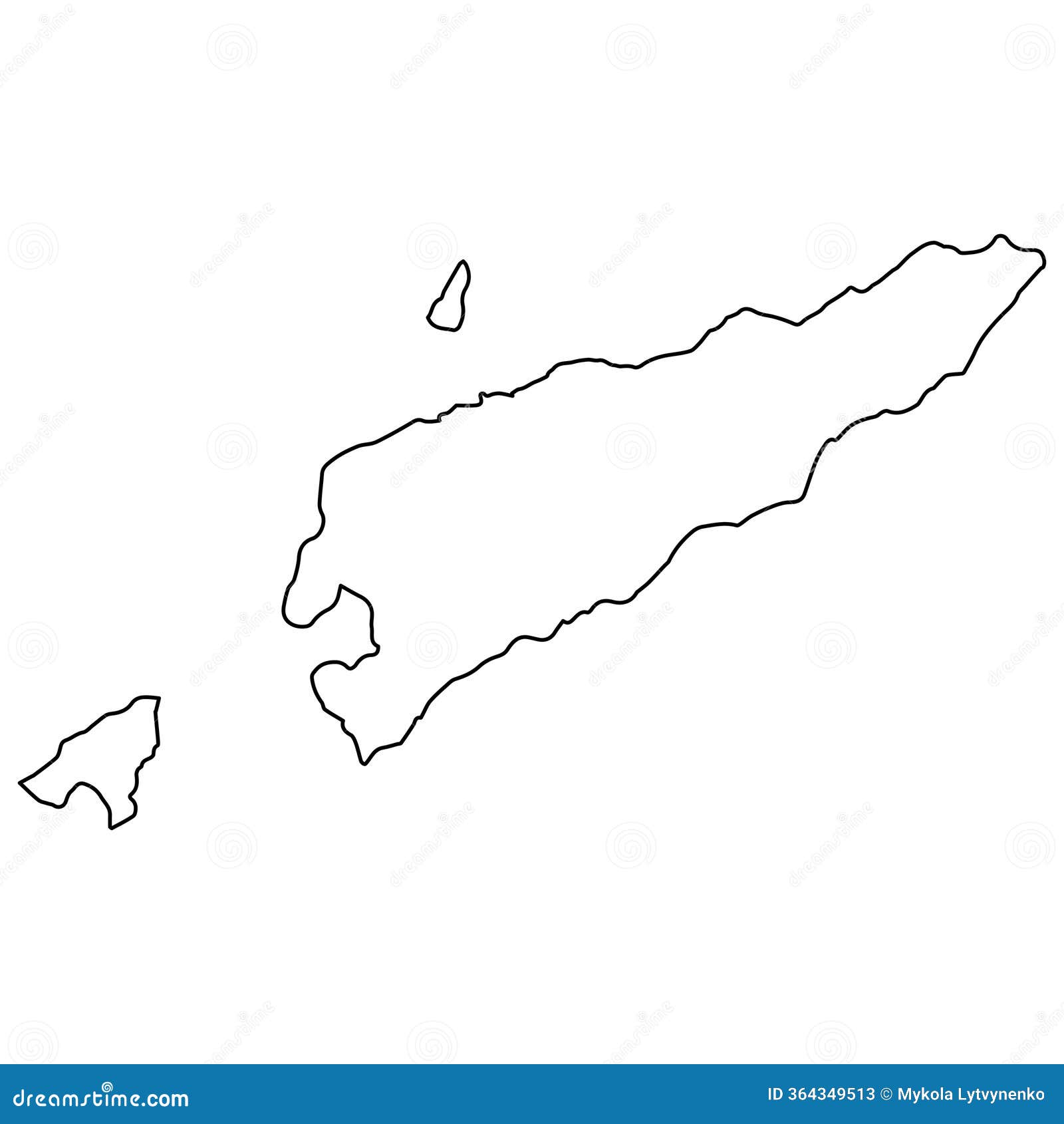 Sleek Timor Leste Outline, Minimalist Map In Black Silhouette Cartoon ...