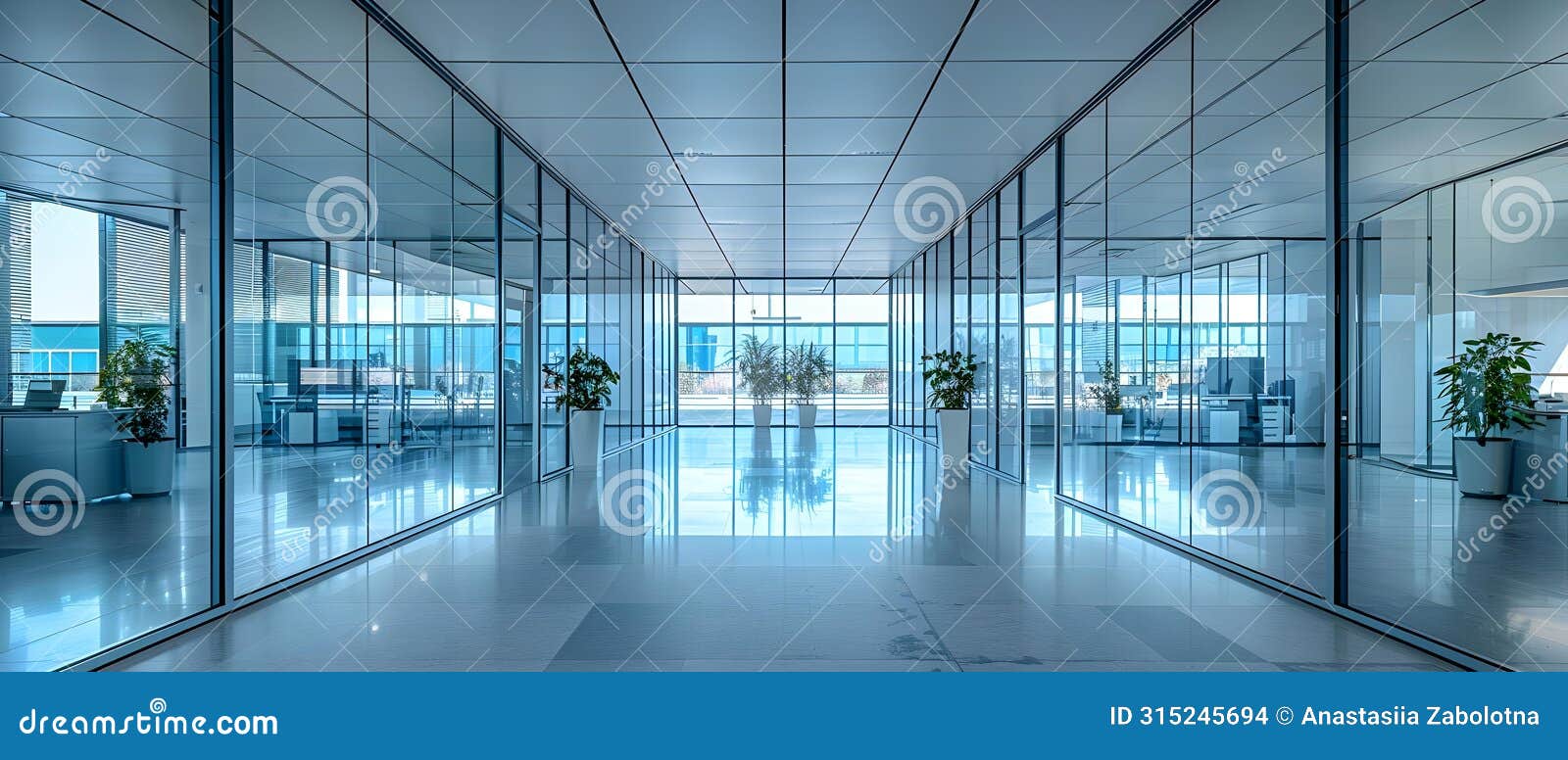 Sleek and Transparent Modern Office Design. Concept Office Design ...