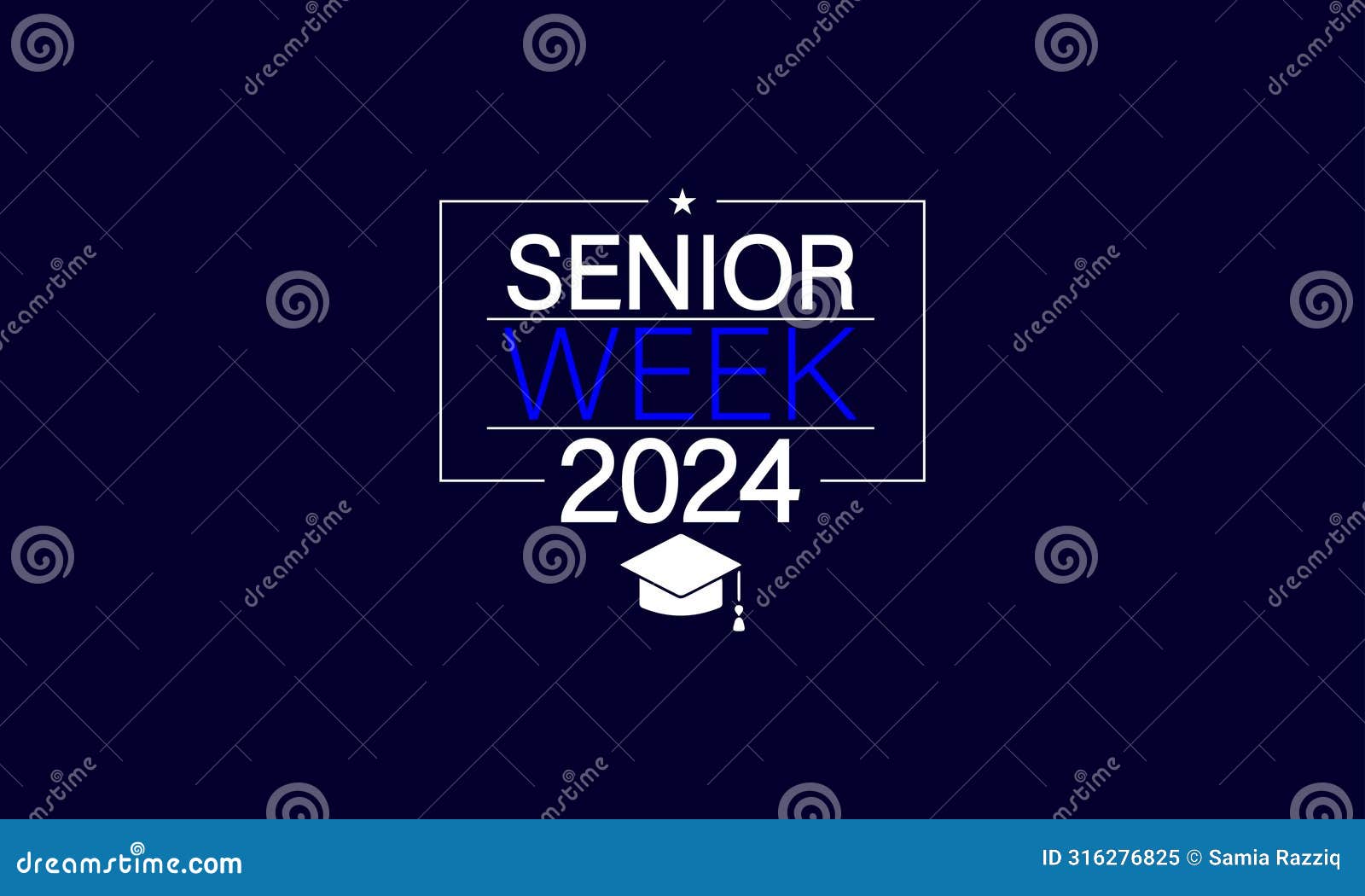 Sleek and Trendy Senior Week 2024 Text Illustration Stock Vector ...