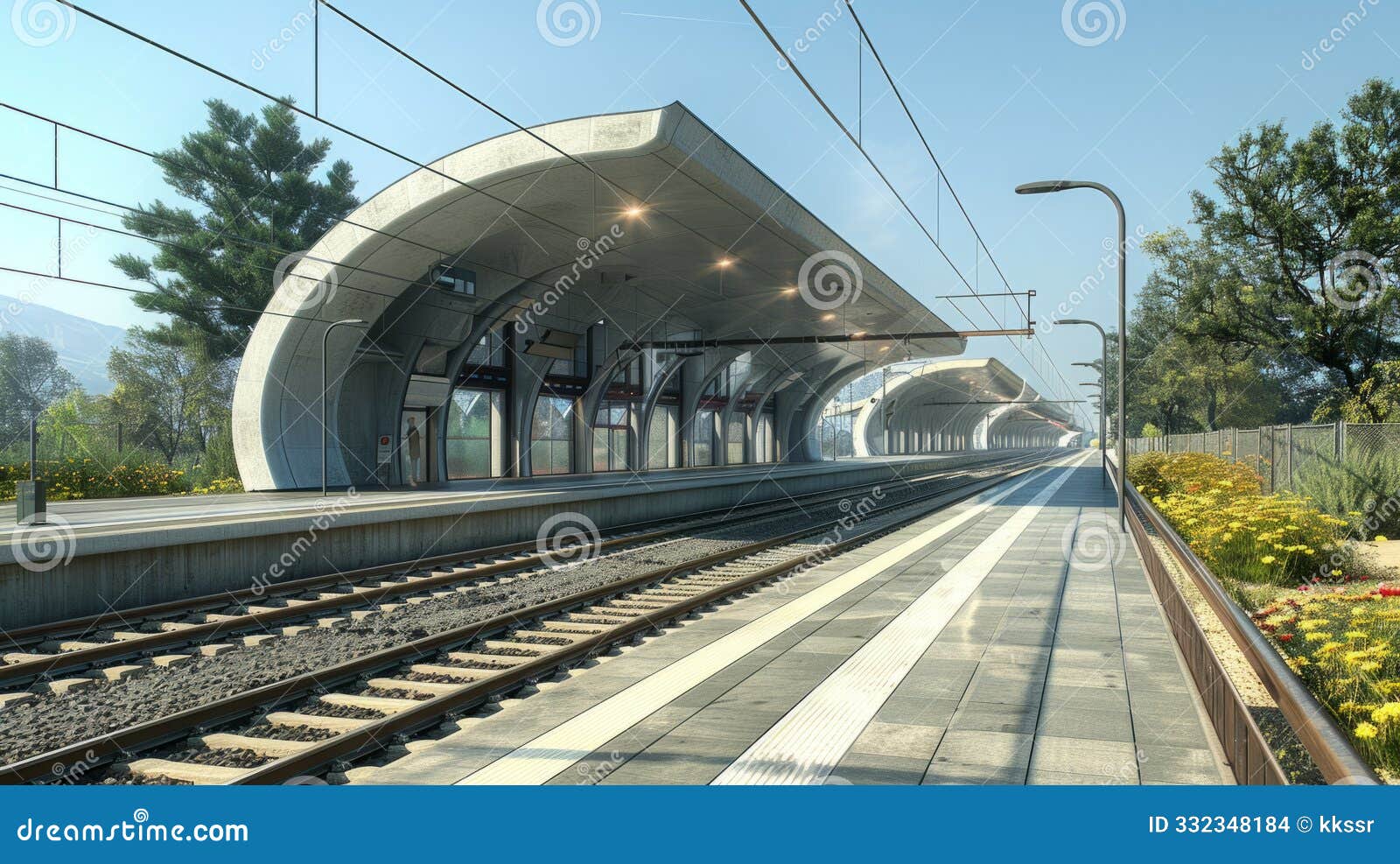 Sleek Urban Design of a Modern Train Station Being Built Stock ...