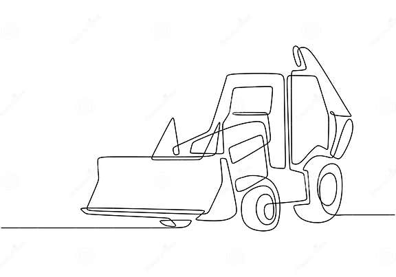 Sleek Vector Design of a Loader in Continuous Single Line Drawing Stock ...
