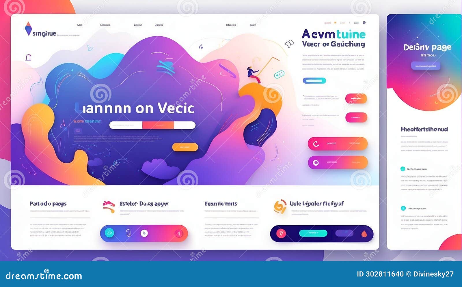 Sleek and Vibrant Vector UI. AI Generate Stock Illustration ...
