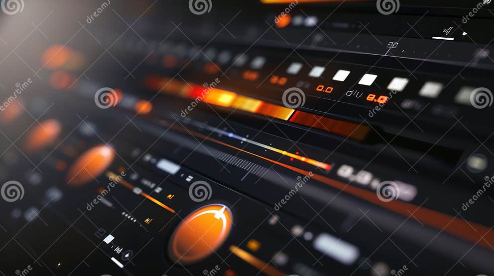 Sleek Video Editing Interface with Metallic Progress Bar and Realistic ...