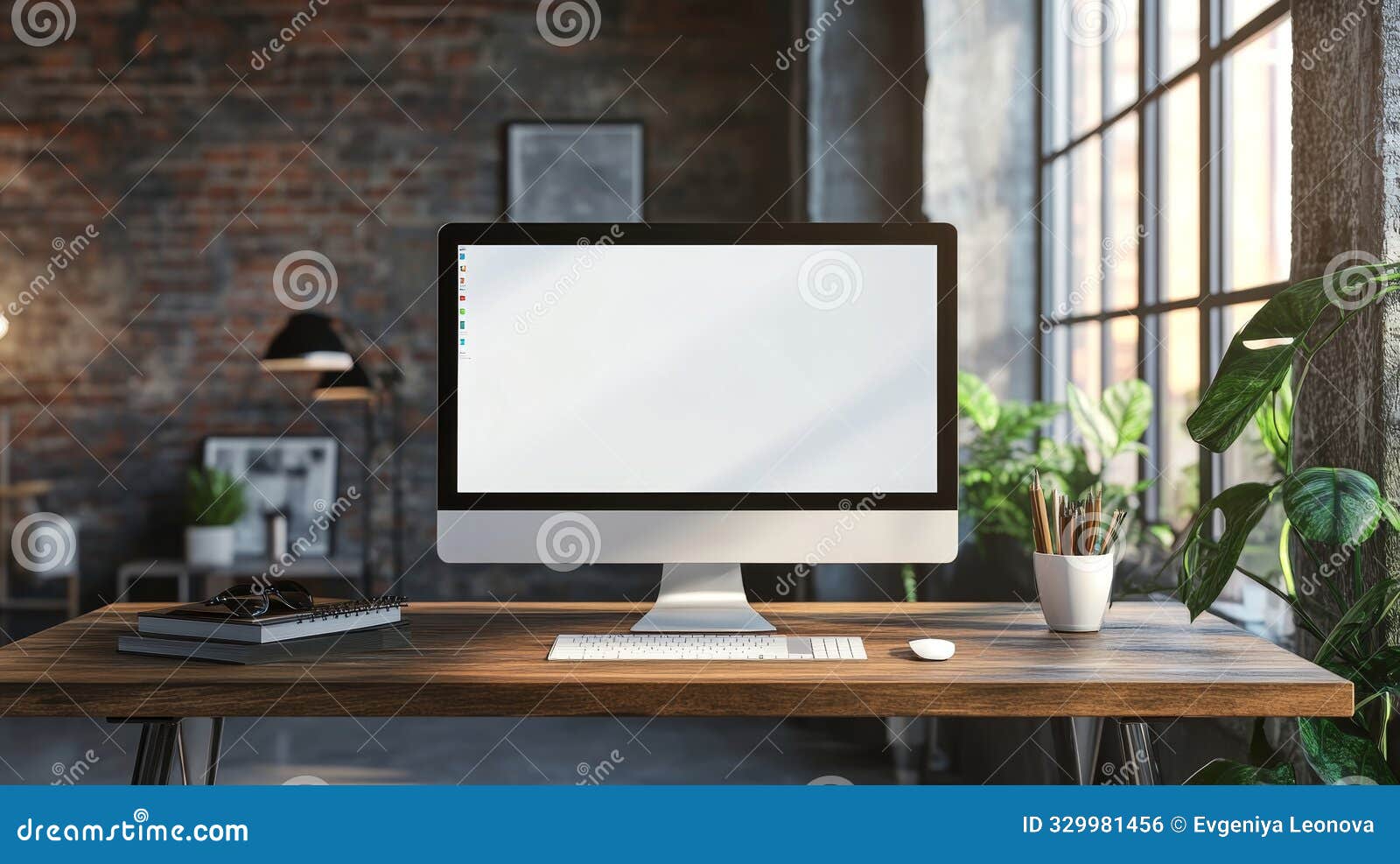 Sleek White Desktop Computer in Stylish and Modern Workspace with ...
