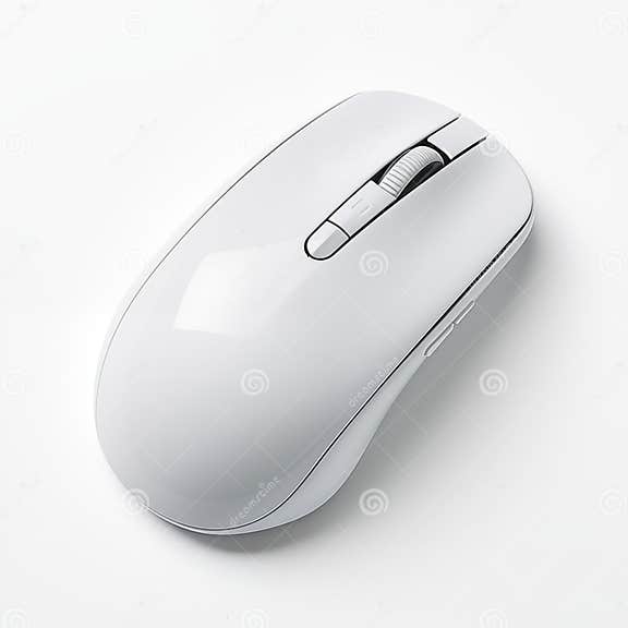 A Sleek White Wireless Computer Mouse Resting on a Clean Surface in a ...