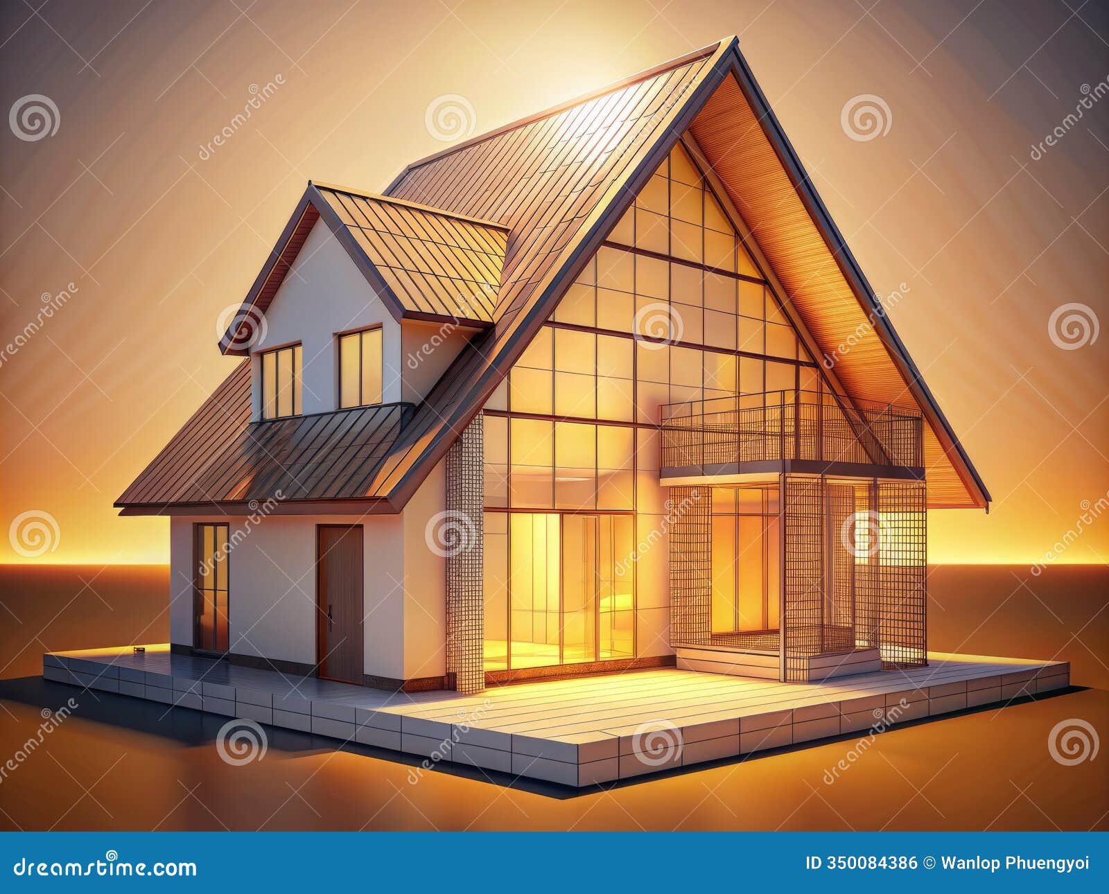 Sleek Wireframe Modern House Design TwoStory Minimalist Home ...