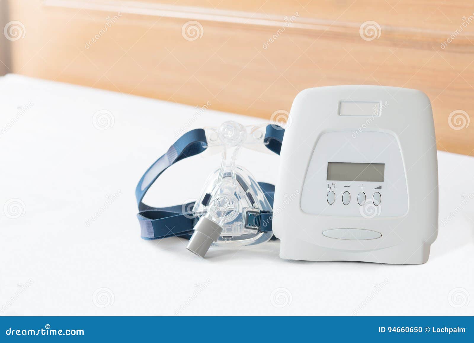 Sleep Apnea Therapy,CPAP Machine with Mask Stock Photo - Image of face ...