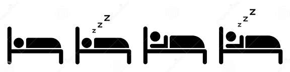 Sleep Bed Icon Set Basic Simple Design. Vector Stock Illustration ...