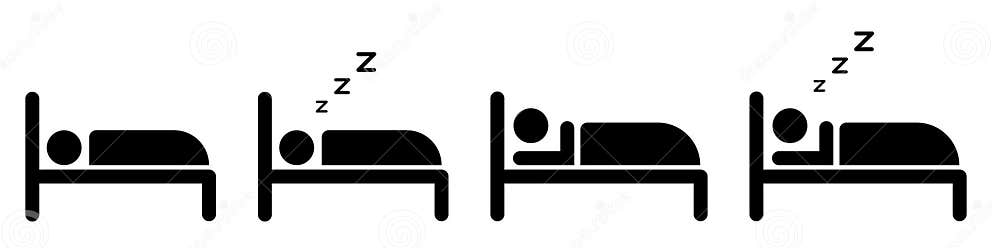 Sleep Bed Icon Set Basic Simple Design. Vector Stock Illustration ...