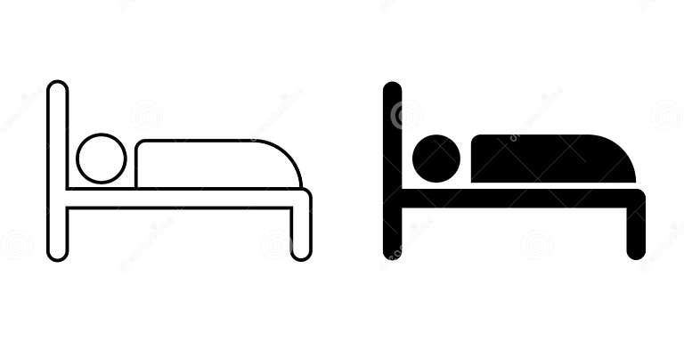 Sleep Bed Icon Set Basic Simple Design. Vector Stock Illustration ...