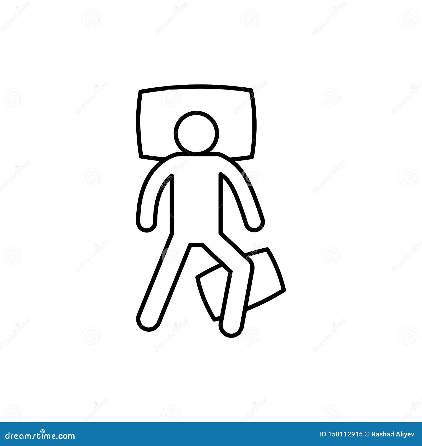 Sleep Bed Man Sleeping Vertical Icon. Element of Sleep Pose Icon Stock ...