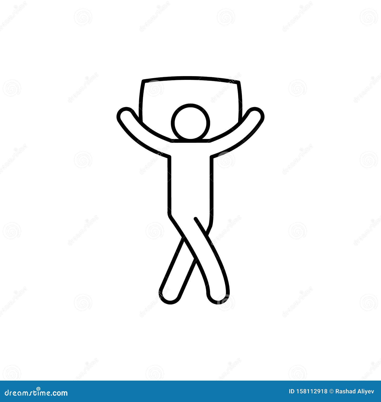 Sleep Bed Man Sleeping Vertical Icon. Element Of Sleep Pose Icon Stock ...