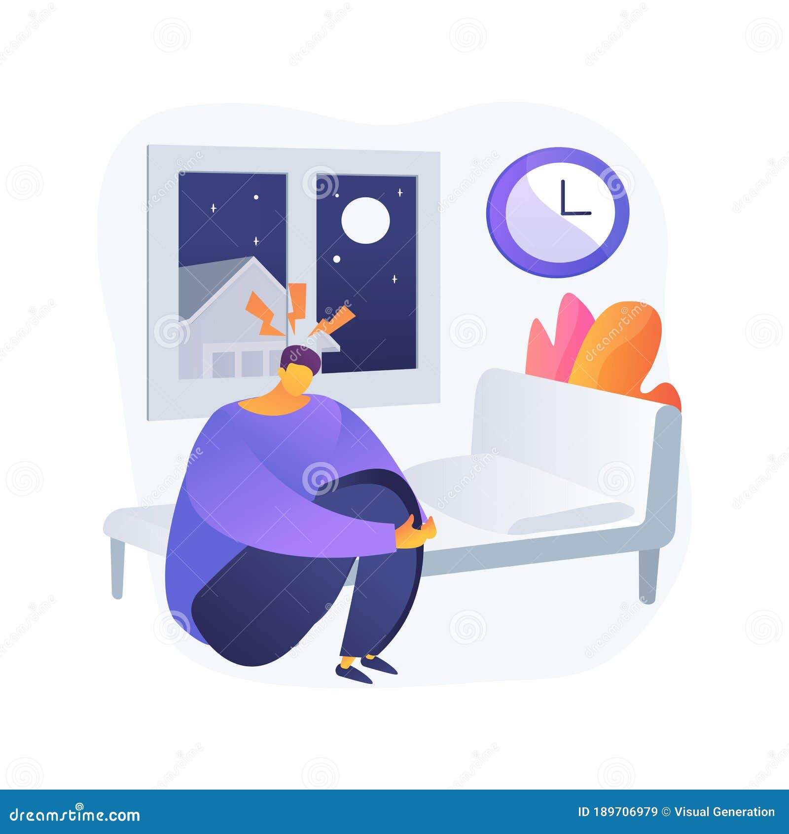 Sleep Behavior Disorder Abstract Concept Vector Illustration. Stock ...