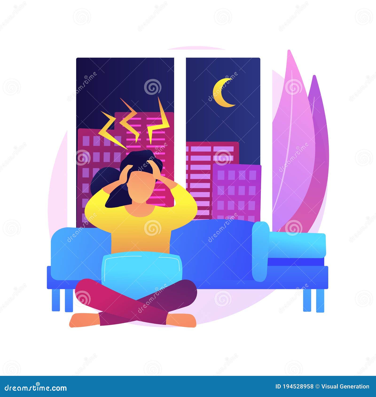 Sleep Behavior Disorder Abstract Concept Vector Illustration. Stock ...