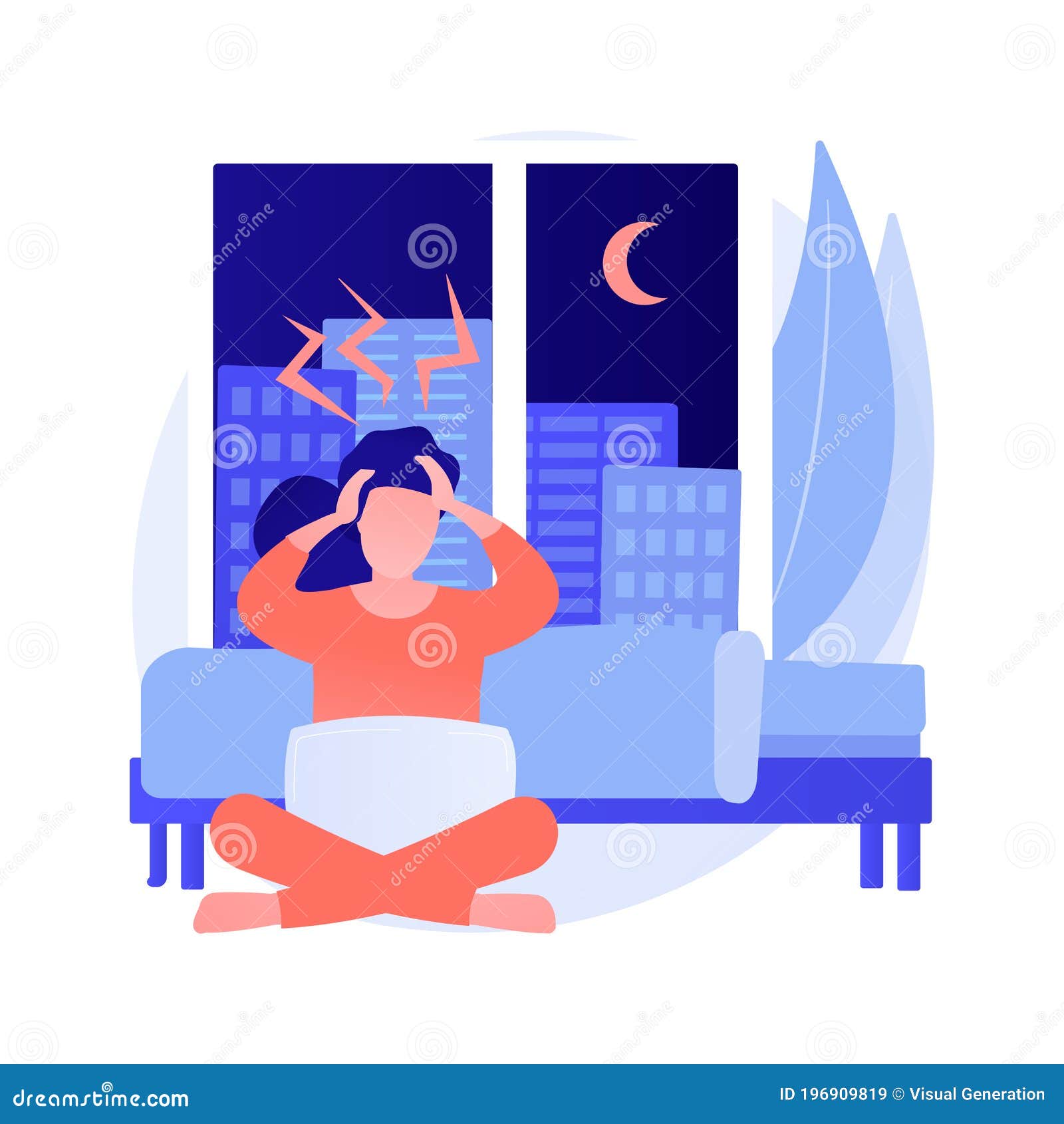 Sleep Behavior Disorder Abstract Concept Vector Illustration. Stock ...