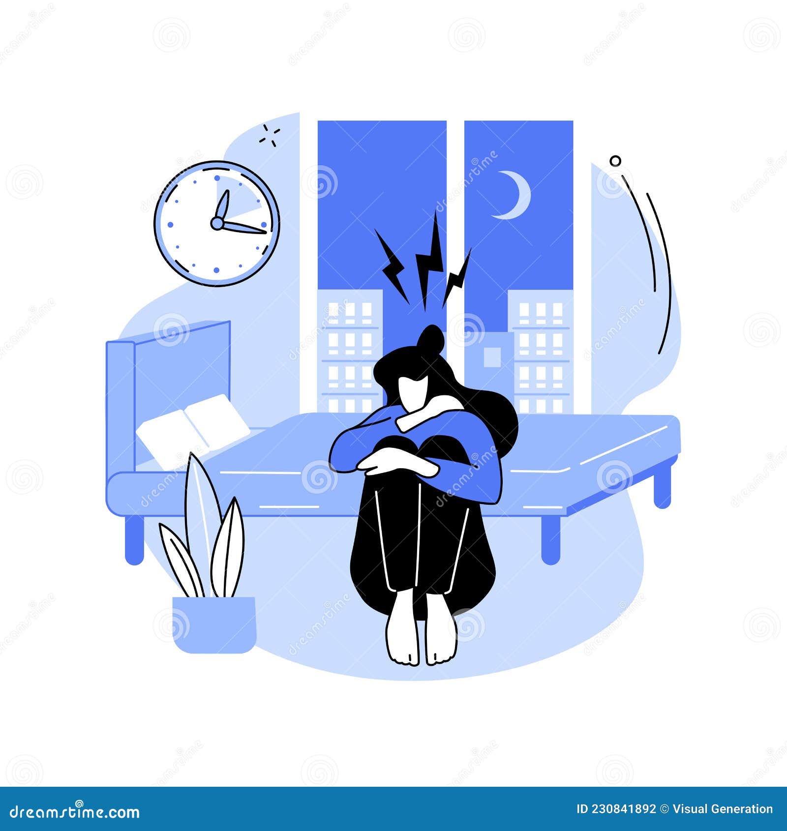 Sleep Behavior Disorder Abstract Concept Vector Illustration. Stock ...