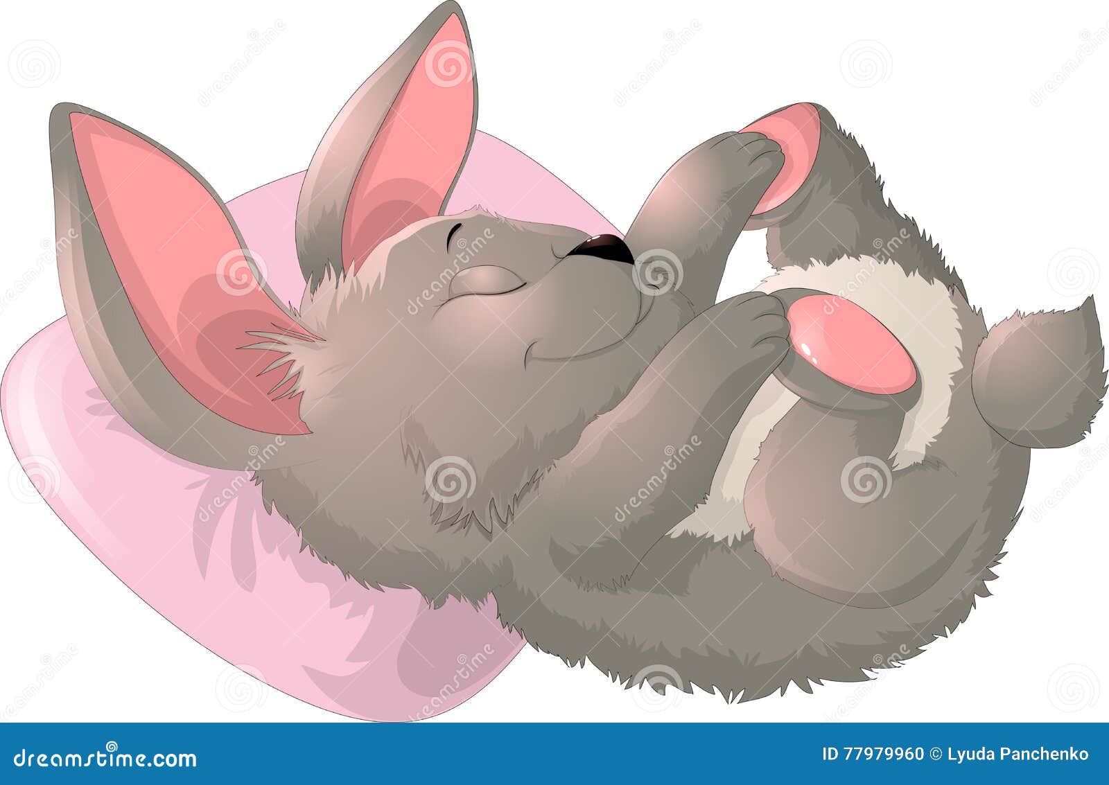Sleep Bunny on a White Background Stock Vector - Illustration of ...