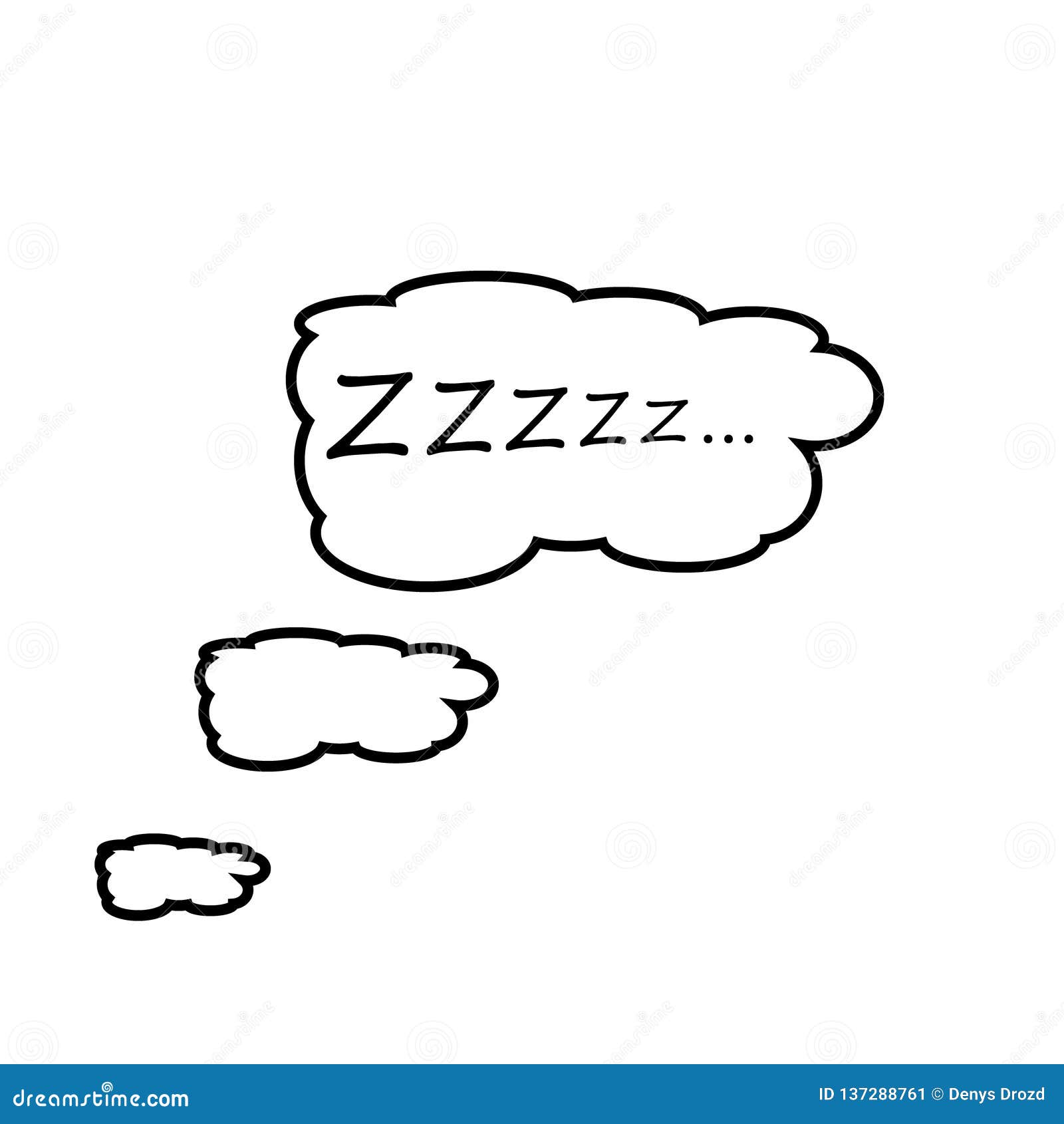 Sleep Comic Bubble Zzz. Sleeping Bubble Icon Hand Drawn Lettering ...