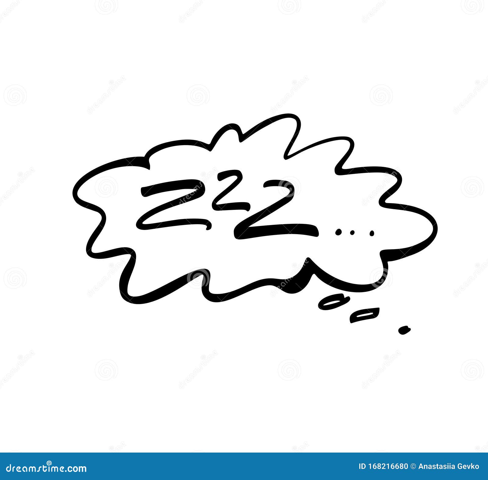 Sleep Comic Bubble Zzz. Sleeping Bubble Icon Hand Drawn Lettering ...