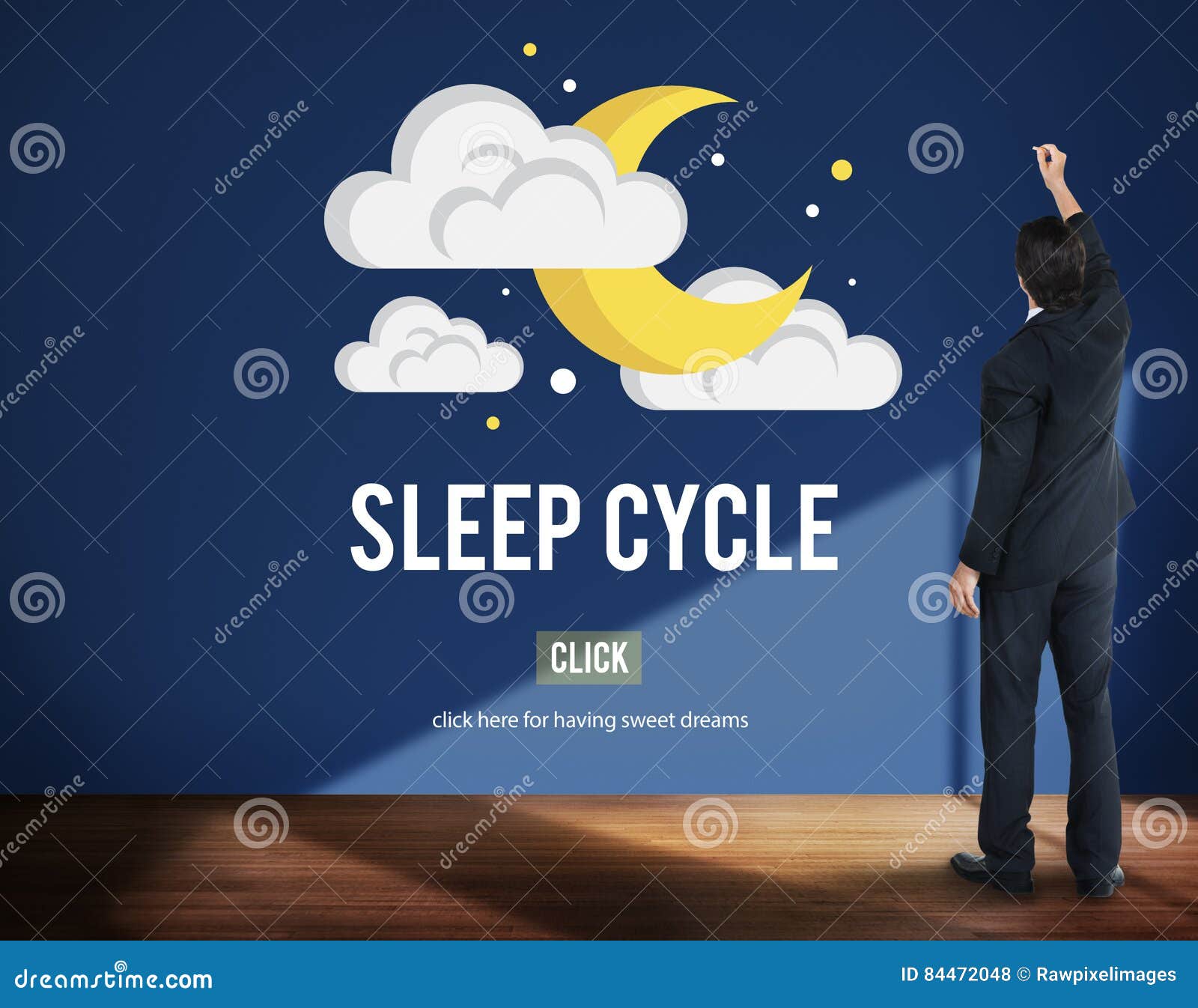 Sleep Cycle Awake REM Rapid Eye Movement Dream Relaxation Concept Stock ...
