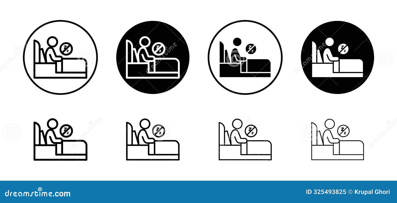 Sleep Deprivation Vector Icon Set Collection. Sleep Deprivation Outline ...