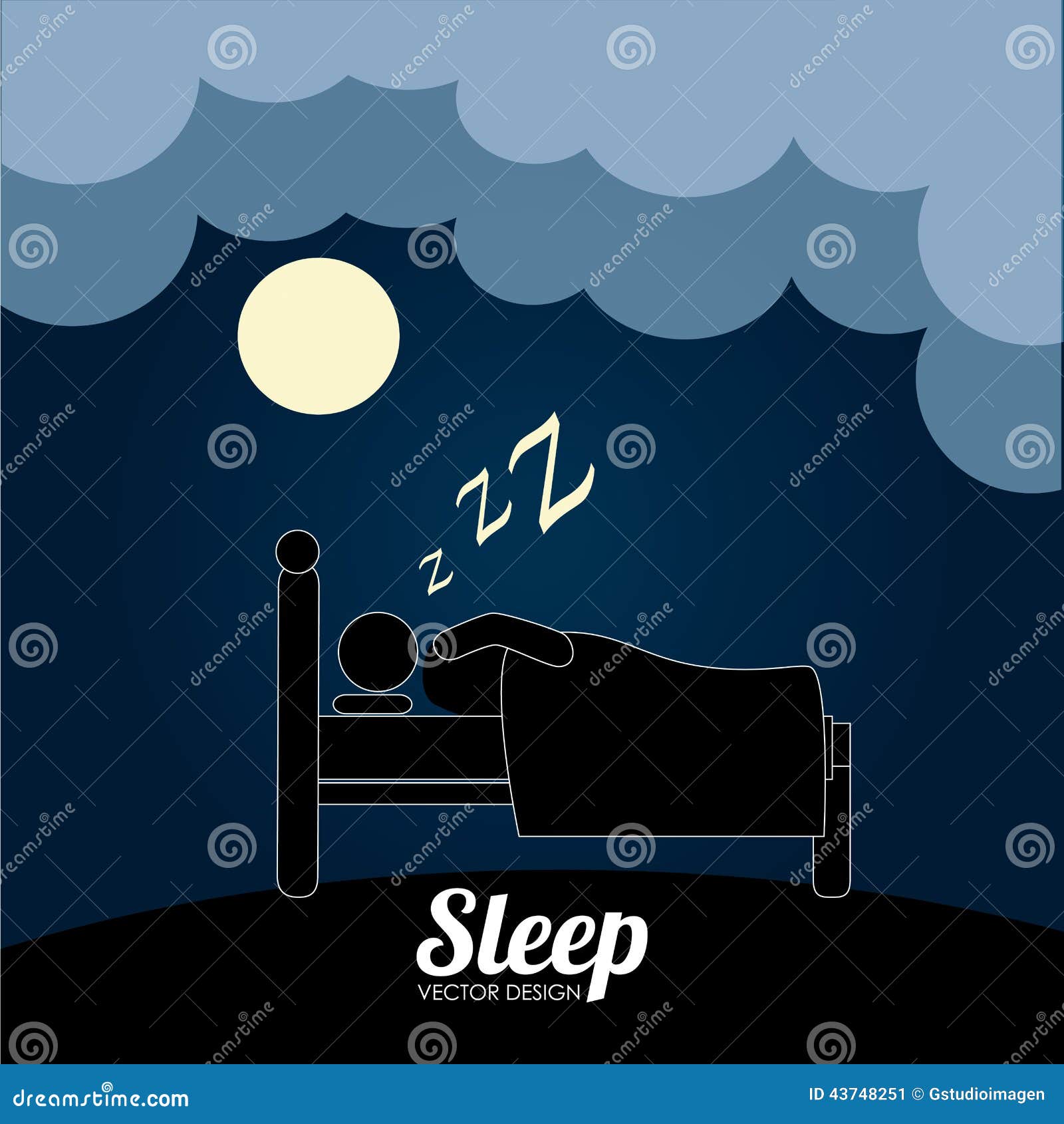 Sleep design stock vector. Illustration of pictogram - 43748251
