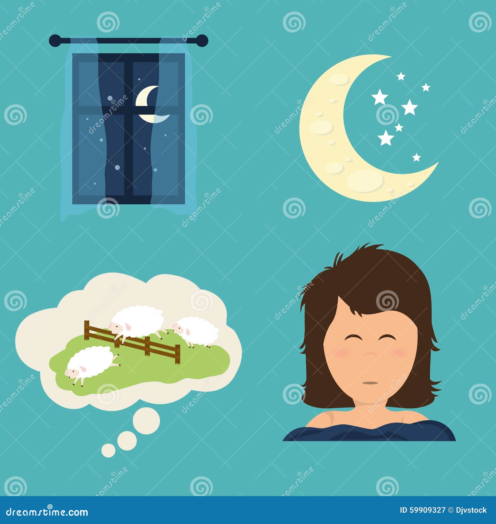 Sleep design. stock vector. Illustration of time, moonlight - 59909327