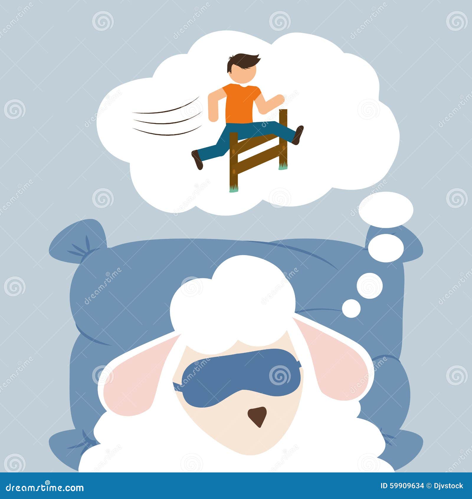 Sleep Design Concept. Cartoon Alarm Clock, Insomnia, Pillow, Sleeping ...