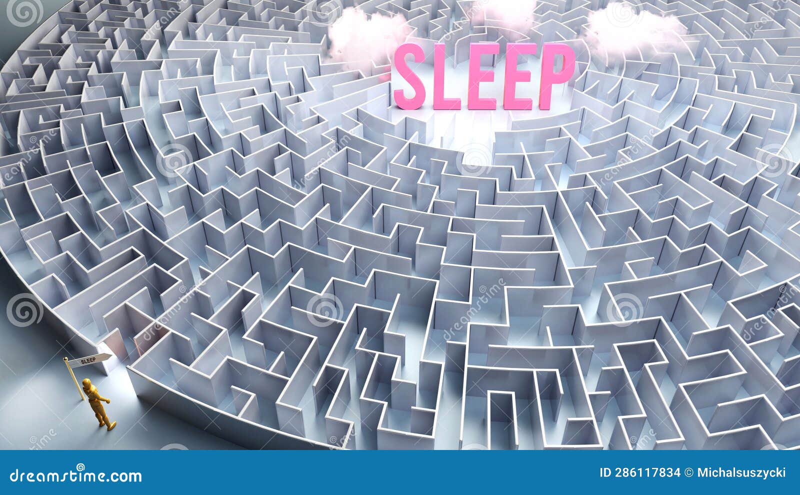 Sleep and a Difficult Path To Reach it Stock Illustration ...