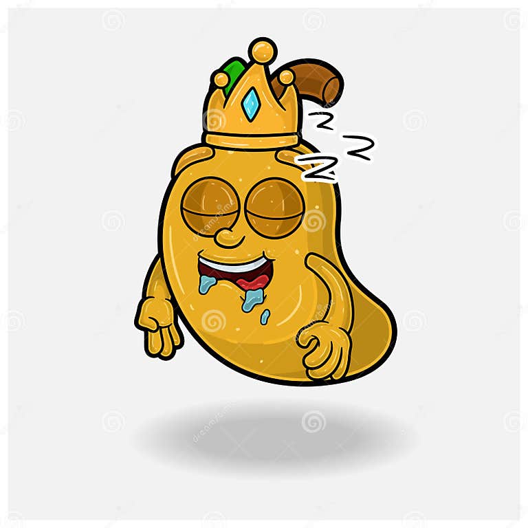 Sleep Expression with Mango Fruit Crown Mascot Character Cartoon Stock ...