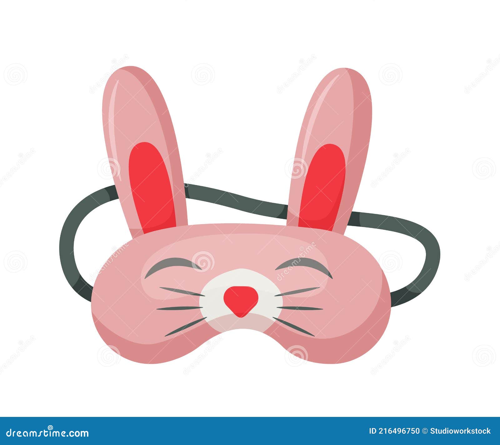 Sleep Eye Mask with Cute Bunny Rabbit Face Isolated Stock Vector ...