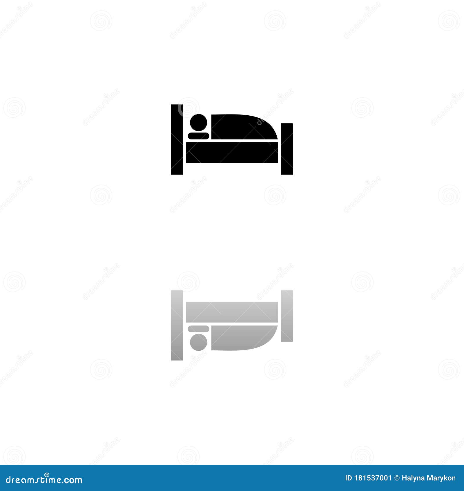 Sleep icon flat stock illustration. Illustration of collection - 181537001