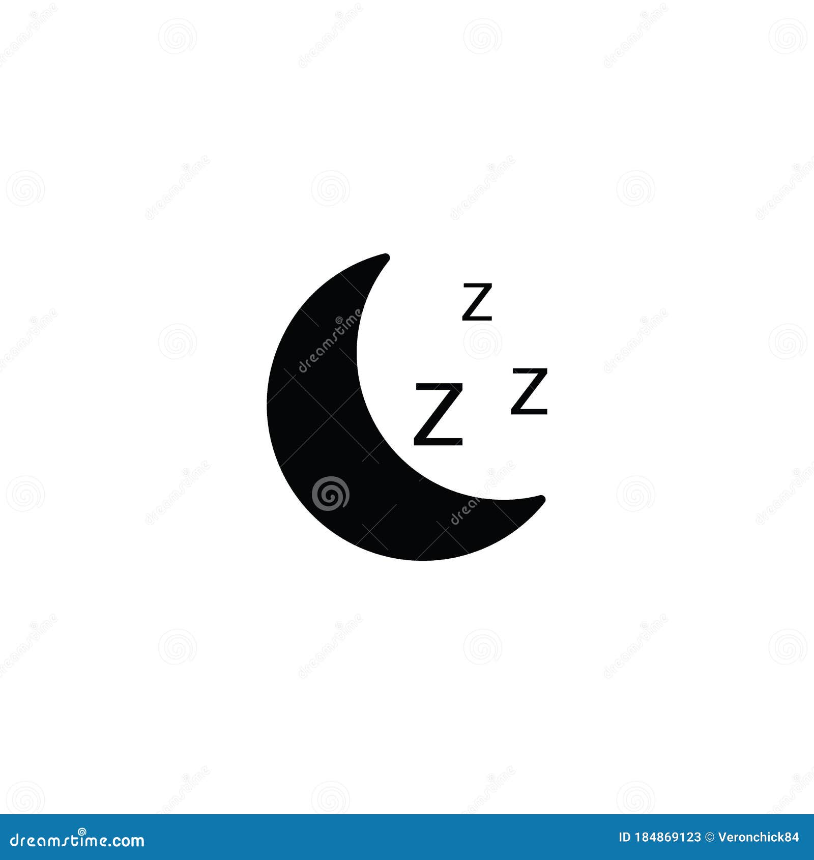 Sleep Icon Moon Sign Sleeping Symbol Vector Stock Vector - Illustration ...