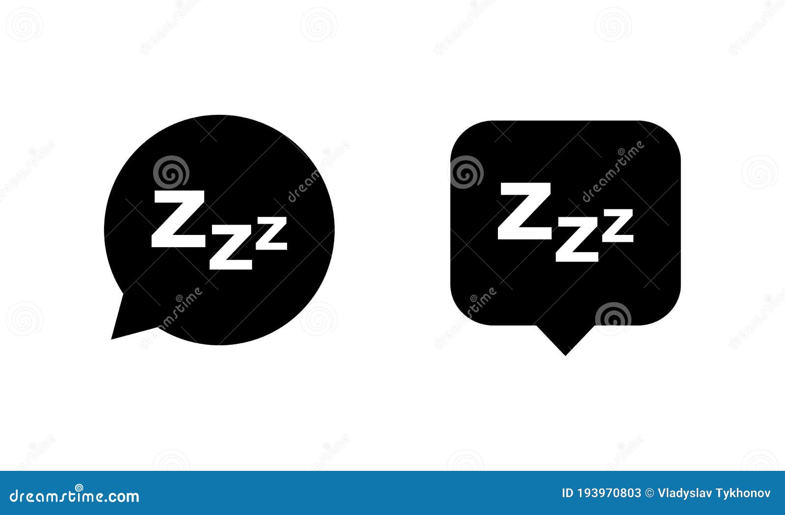 Sleep Icon Set Isolated on White Background. Zzz Sleep Symbol. Vector ...