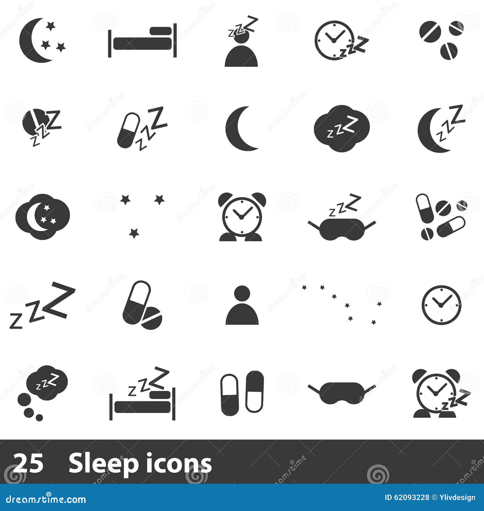 Sleep Icons Lamp Vector Illustration Set Collection Nap Icon Relax ...