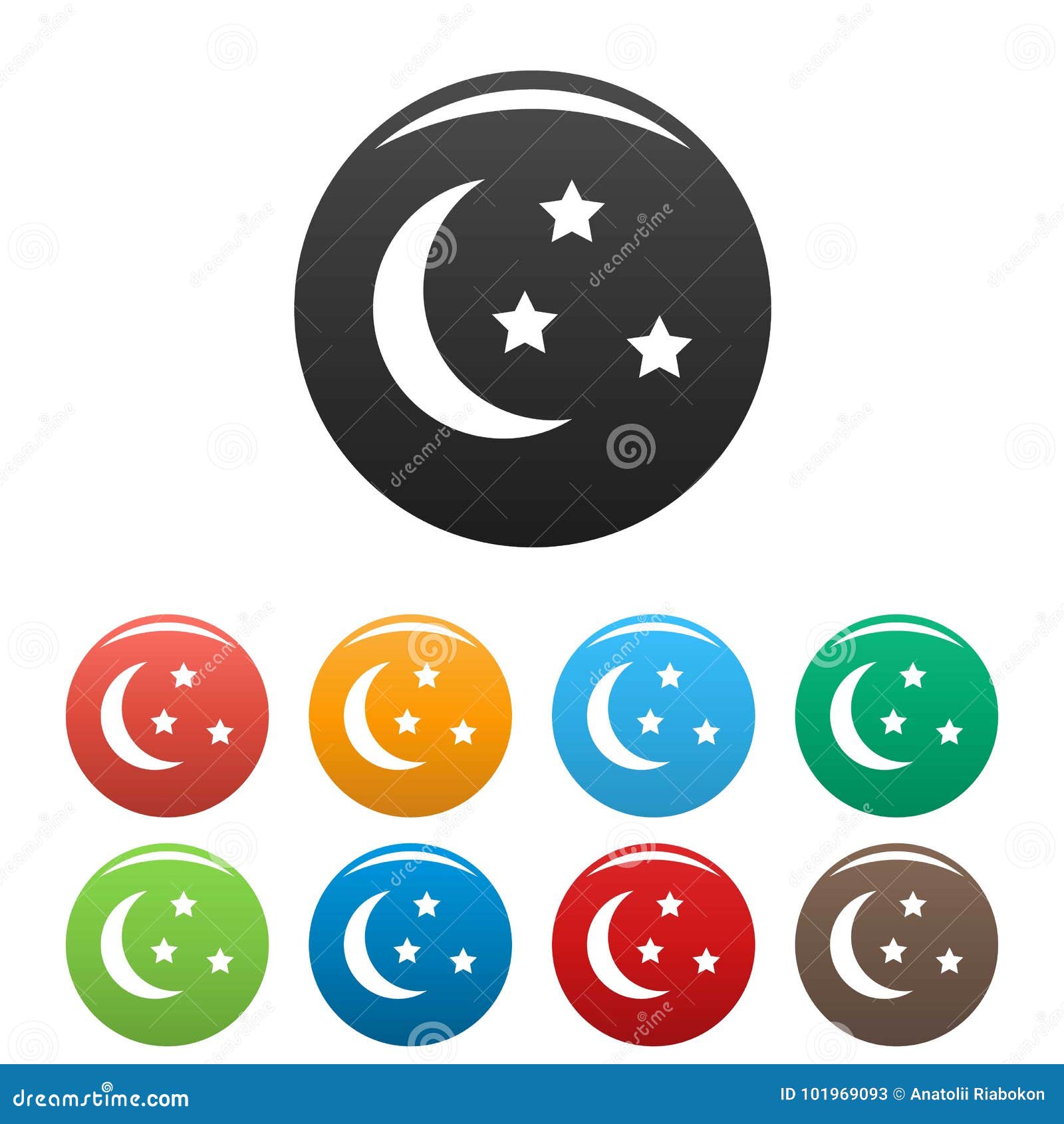 Sleep icons set vector stock vector. Illustration of geometric - 101969093