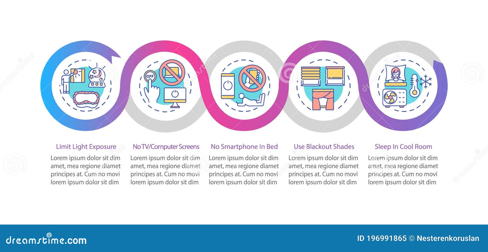 Sleep Improvement Vector Infographic Template Stock Vector ...