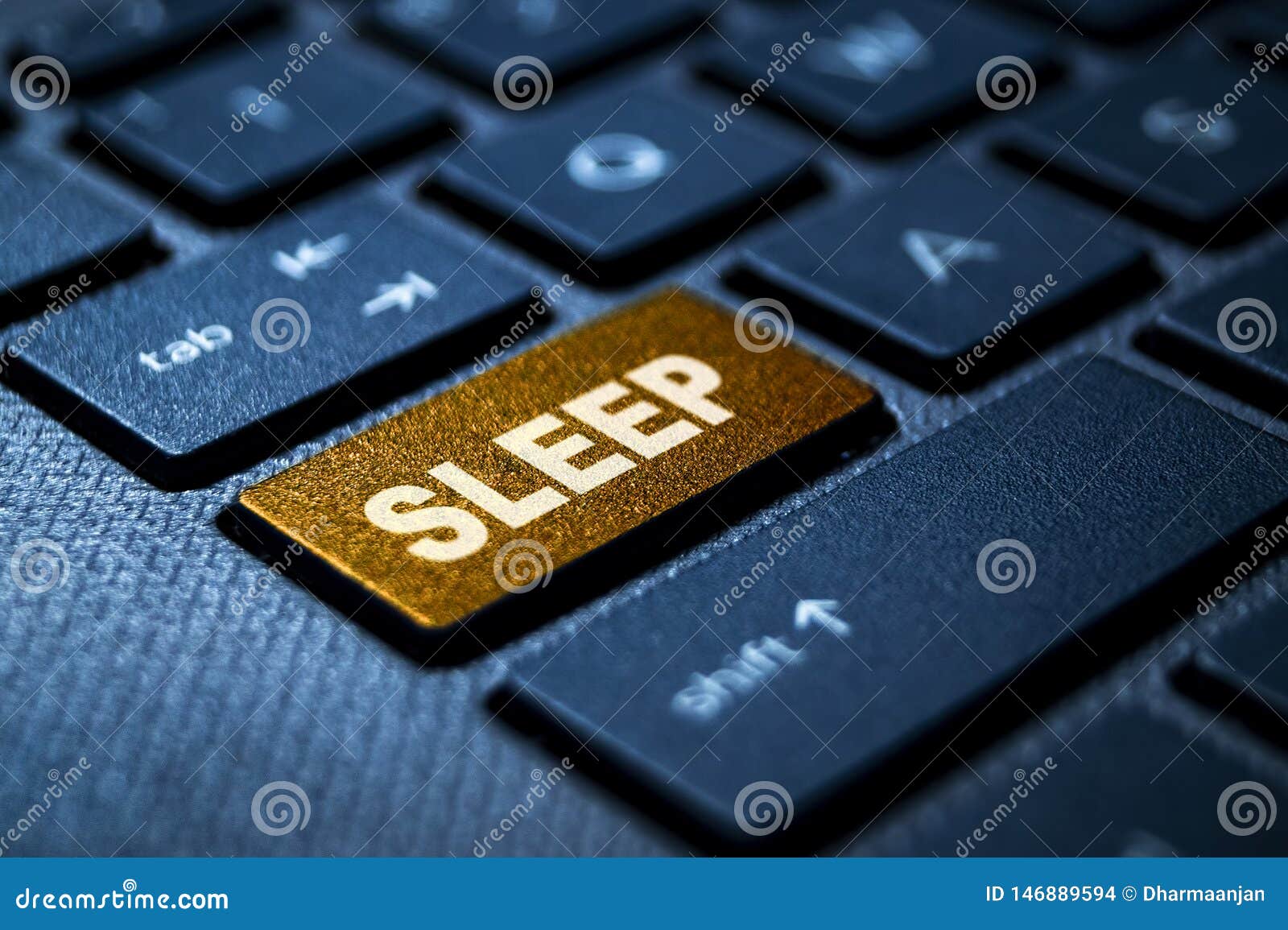 Sleep keyword on keyboard stock photo. Image of concept - 146889594