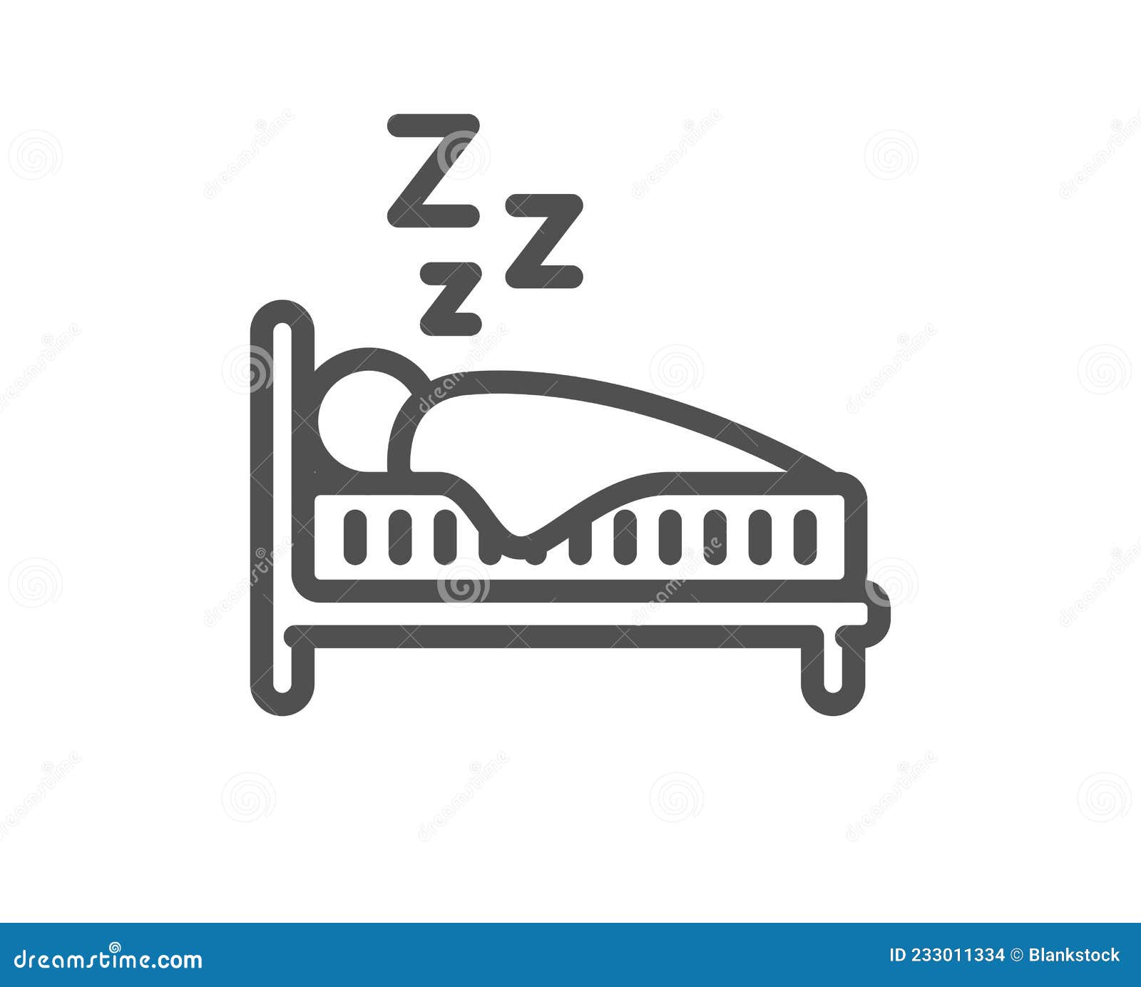 Sleep Line Icon. Night Rest Bed Sign. Vector Stock Vector ...