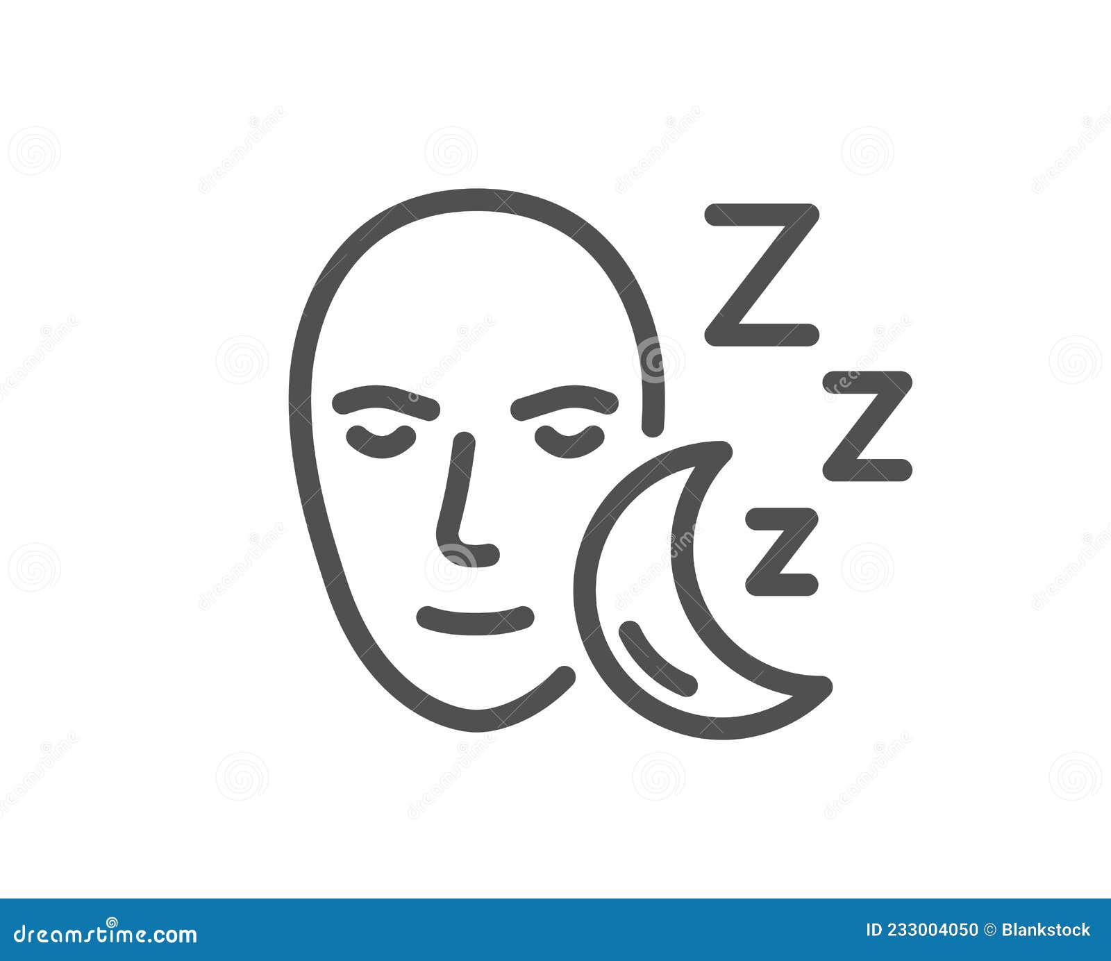 Sleep Line Icon. Night Rest Sign. Vector Stock Vector - Illustration of ...