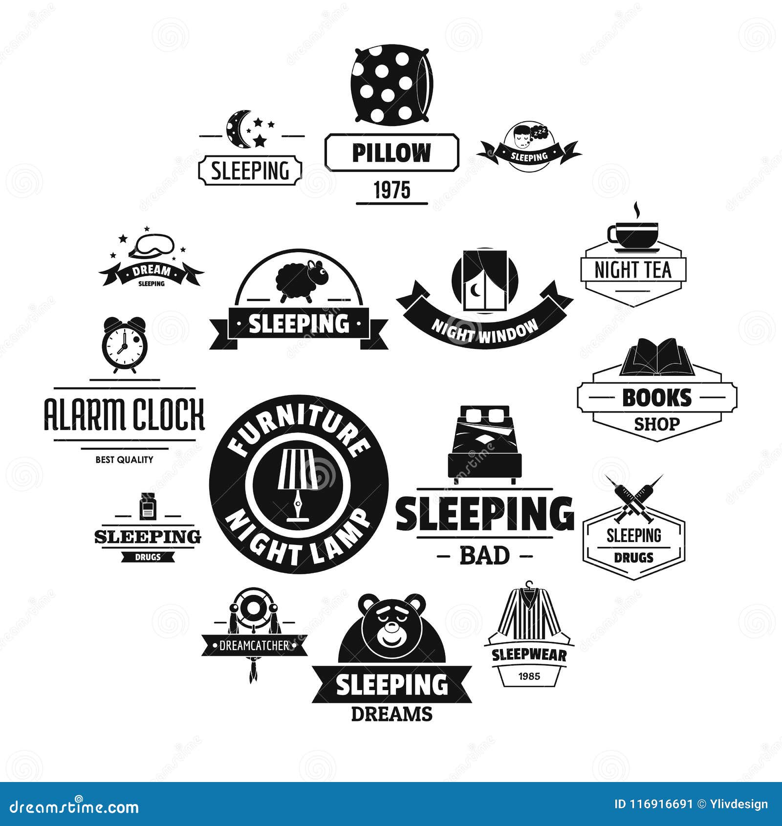 Sleep Logo Icons Set, Simple Style Stock Vector - Illustration of ... Sleep Logo Icons Set, Simple Style Stock Vector - Illustration of ...
