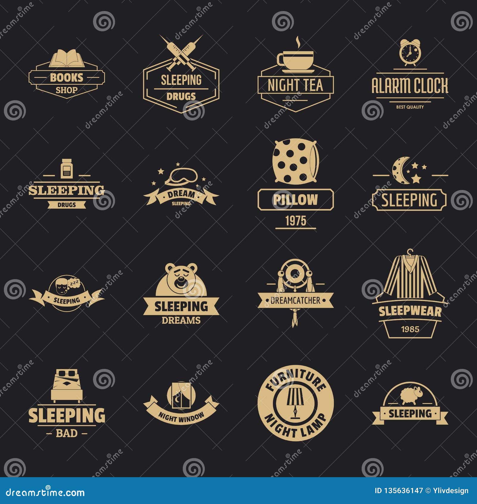 Sleep Logo Icons Set, Simple Style Stock Vector - Illustration of alarm ... Sleep Logo Icons Set, Simple Style Stock Vector - Illustration of alarm ...