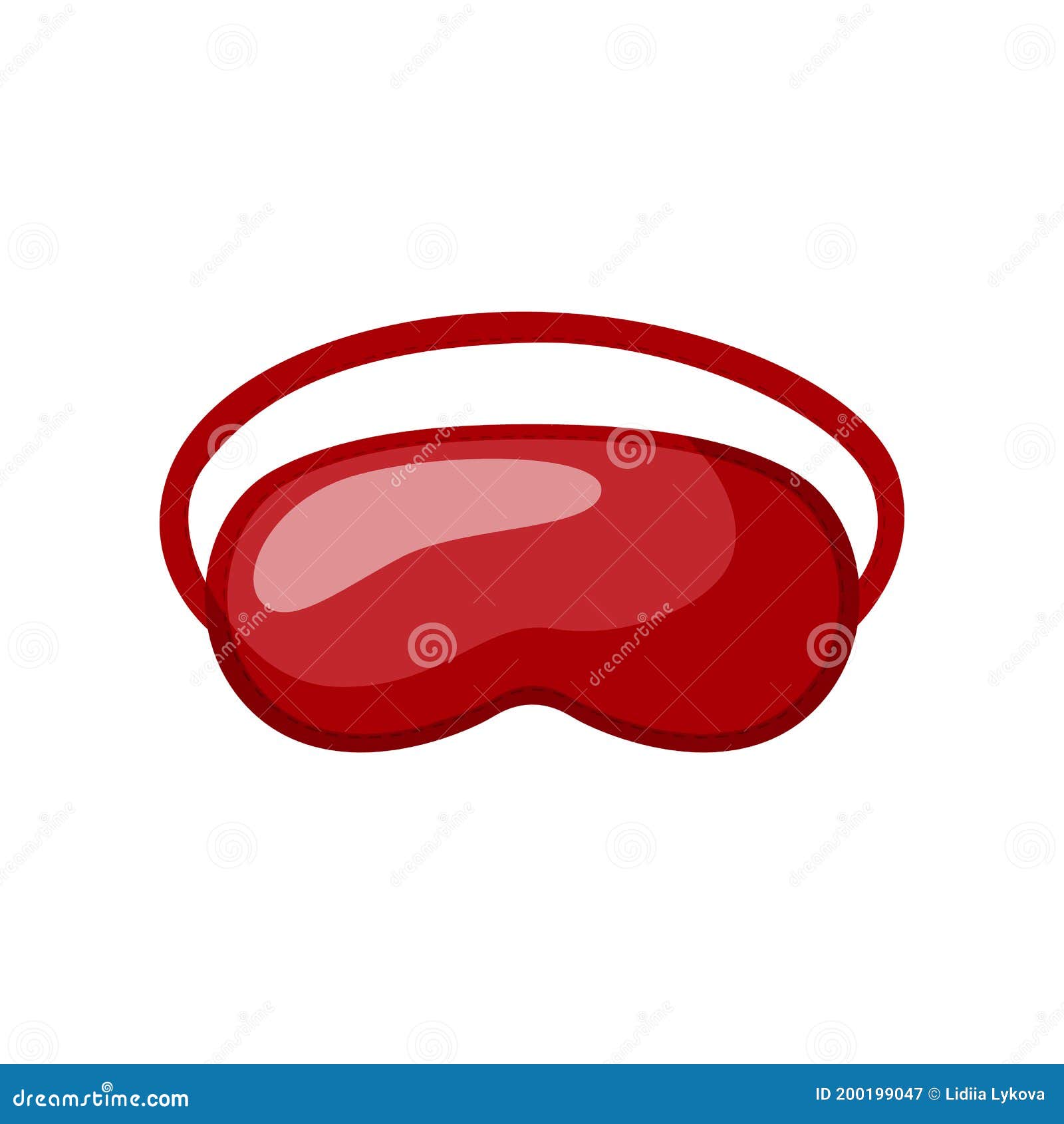 Sleep Mask Color Red on White Background. Face Mask for Sleeping Human ...