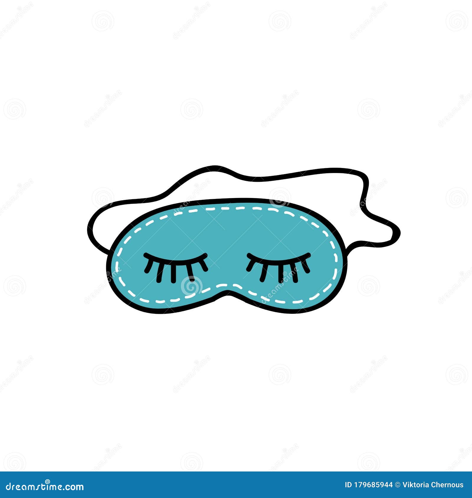 Sleep mask doodle icon stock illustration. Illustration of icon - 179685944