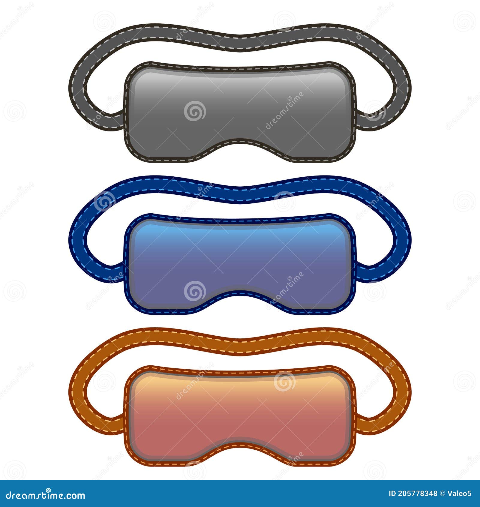 Sleep Mask Icon Set Isolated on White Background Stock Illustration ...