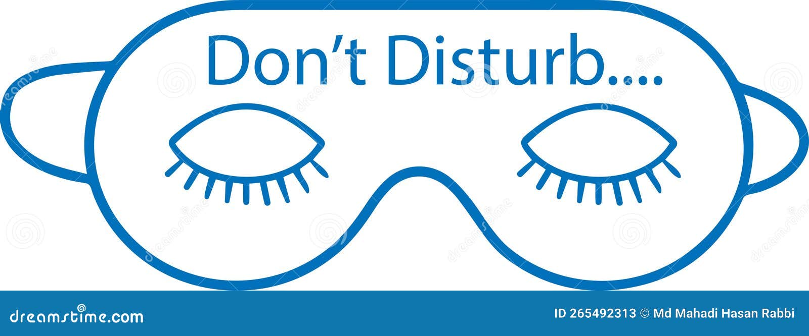 Sleep Mask Icon, Sleep Icon, Sleeping Eye Blue Vector Icon. Stock ...