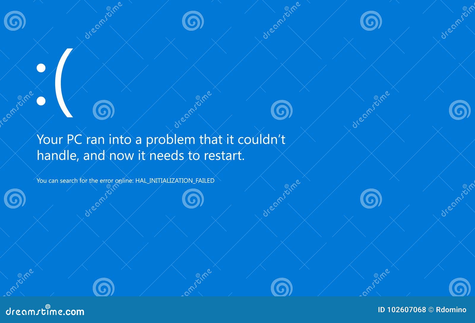 Sleep Mode Problem Modern Blue Screen of Death BSOD Error Stock Vector ...