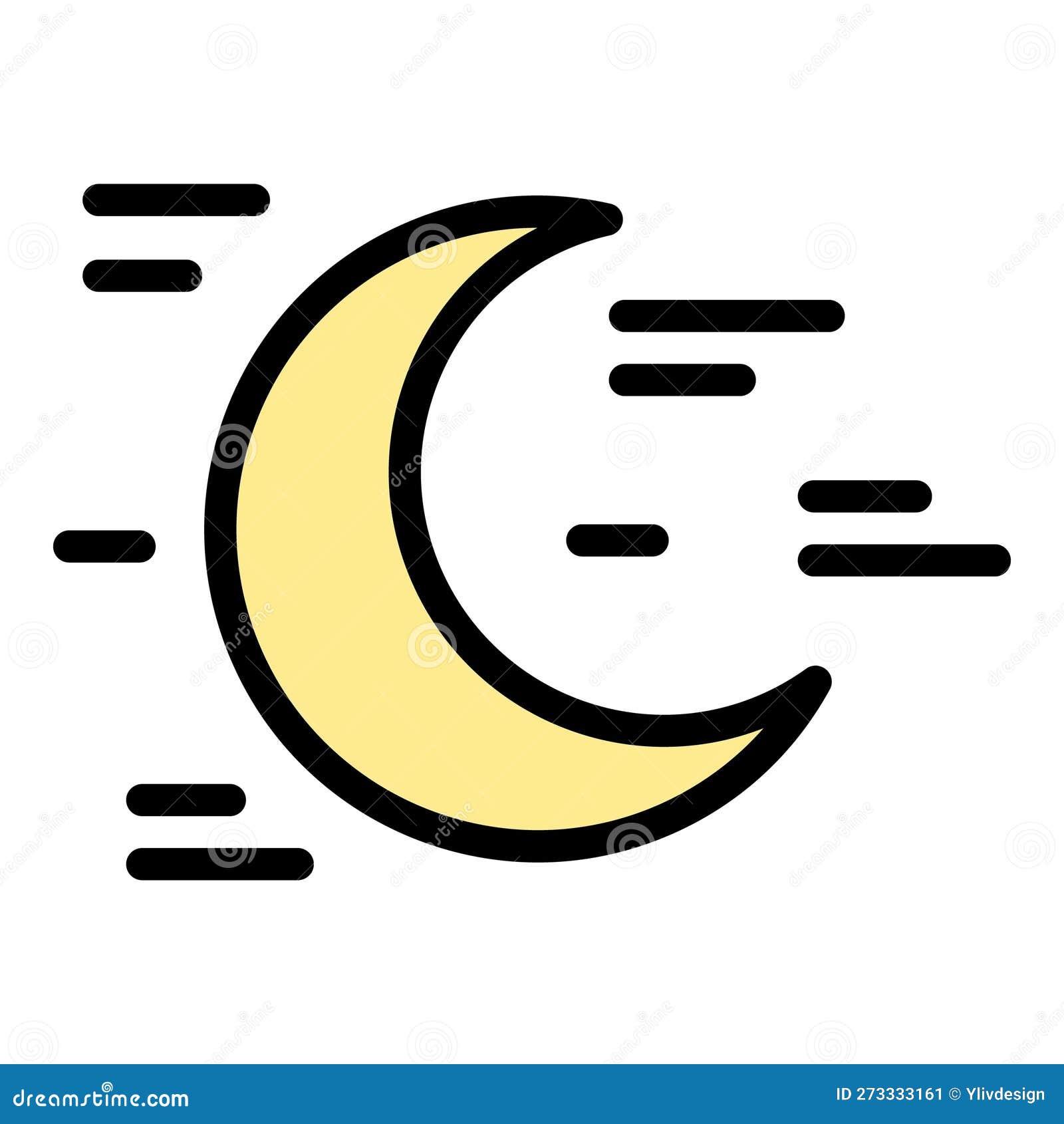 Sleep Moon Icon Vector Flat Stock Illustration - Illustration of shape ...